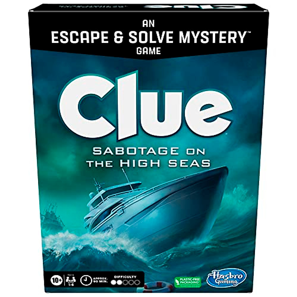 Clue Board Game Sabotage on The High Seas, Escape Room Game, Murder Mystery Games, Cooperative Family Board Game, 1-6 Players, 10+ (Amazon Exclusive)