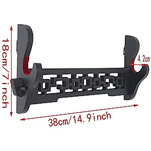 LUCKNIGHT Display Stand 1 Layer Classical Sword Holder Wall- Mounted Red Velvet Sword Stand Japanese Samurai Sword Display Rack Sword Stand