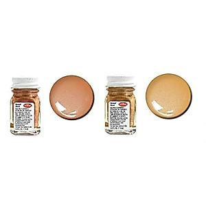 Make Your Day Testors Metallic Enamel Paint Variety with Thinner, 1/4 fl oz (Pack of 8) Paintbrushes