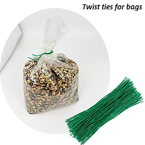 Plant Twist Ties - 8'' Plant Ties for Climbing Plants - Garden Ties Reusable Twist Ties Garden Twine for Plants Vines Cords Bags - Pack of 100, Green