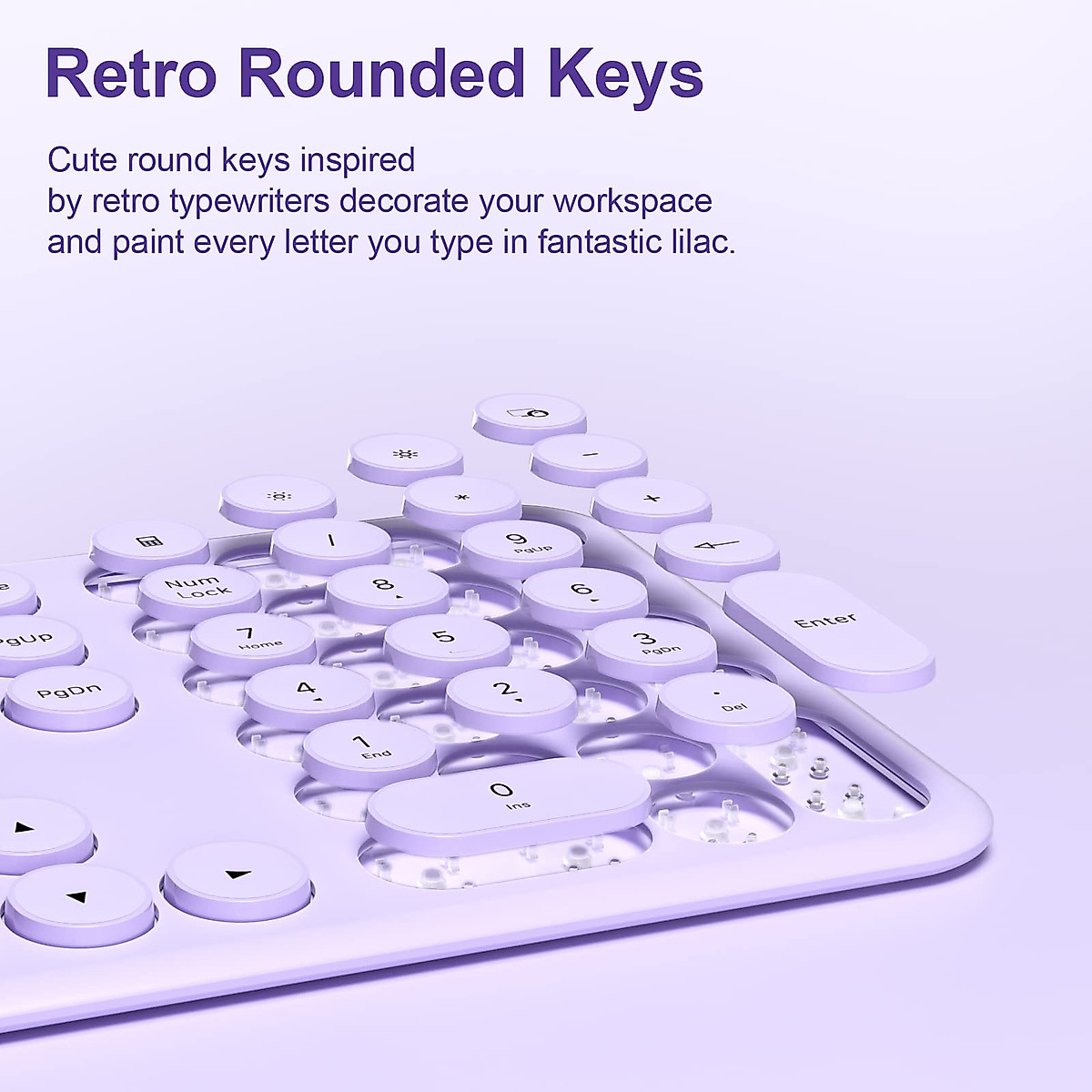 Wireless Keyboard and Mouse, XTREMTEC 2.4G Full Size Wireless Keyboard Mouse Combo - Ultra Slim Silent Cute Computer Keyboard with USB Receiver for Windows, OS, PC, Desktop, Mac, Tablet (Purple)