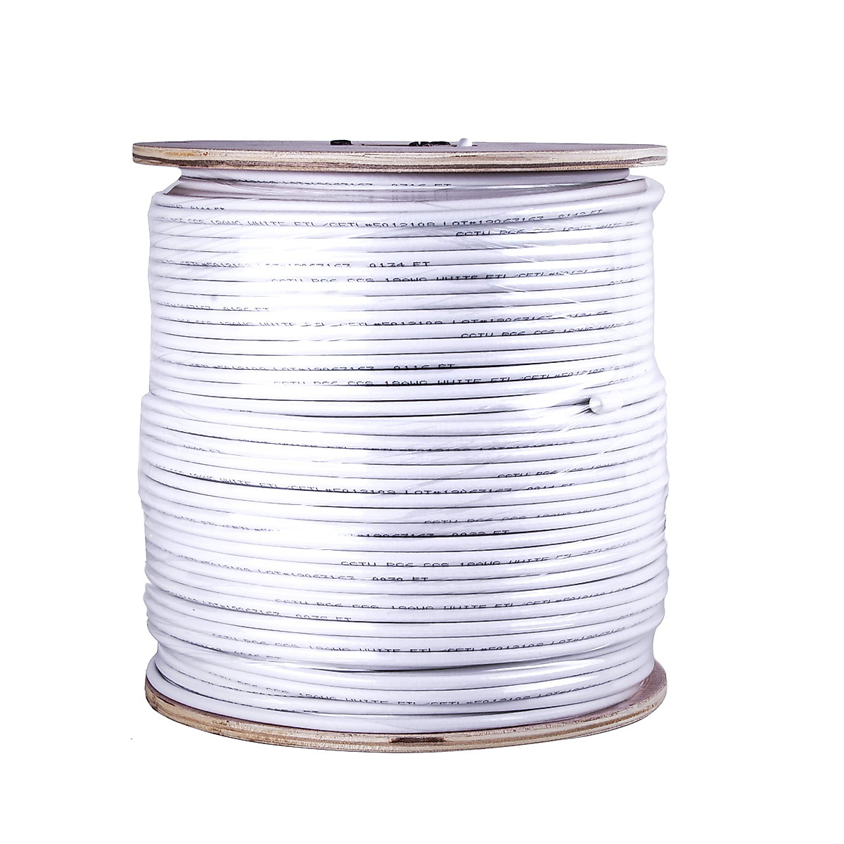 Five Star Cable RG6 Shielded 1000 ft Coaxial Cable ETL Listed for use with Audio, Video, and CATV/MATV Antenna Transmission Cable (1000 Ft, White)