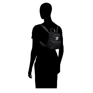 adidas Originals Trefoil 2.0 Mini Backpack Small Travel Bag, Black/White, One Size