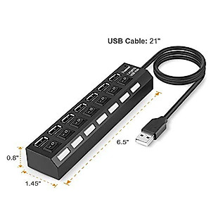 7-Port USB 2.0 Hub High Speed ON/Off Sharing Switch for PC Laptop (689421)