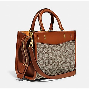COACH Rogue 25 B4 Multi Lips Signature Jacquard (Brass/Cocoa Burnished Amb)