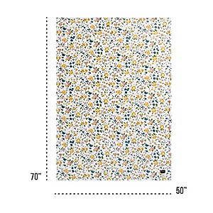 Lucky Brand Oversized Super Plush Microfiber Throw Blanket in Printed Rosy Ditsy, 50in x 70in