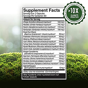 Host Defense, MyCommunity Capsules, Advanced Immune Support, Mushroom Supplement with Lion’s Mane and Reishi, Unflavored, 120