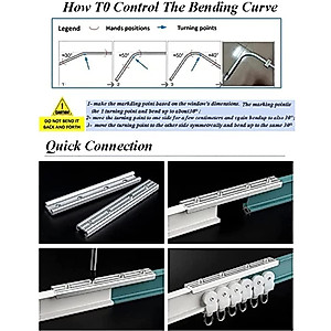 Shower Curtain Track Living Room Double Rods Curtain Track, Flexible Curved RV Bendable Track System Ceiling Or Wall Mount Bendable Curtain Rail For Living Room Bedroom Ceiling Track Set (Color : Wal