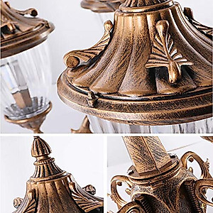 Retro Aluminum Pole Light 5 LED Post Light Outdoor Die-cast Light High Pole Courtyard Lamp European Garden Villa Community Street Lamp Lighting Waterproof Landscape Lamp