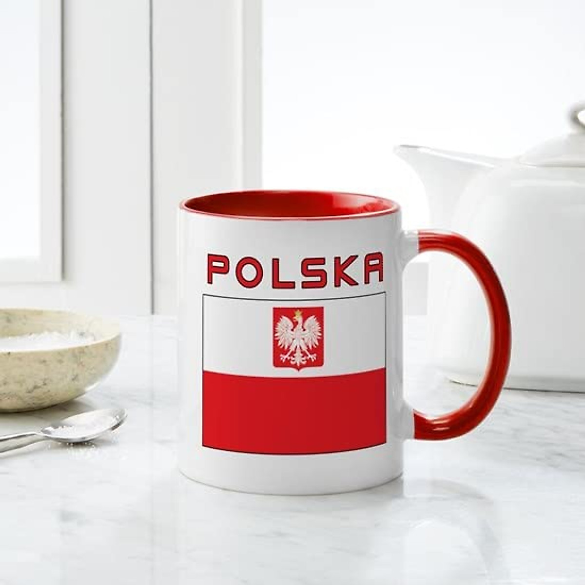 CafePress Polish Falcon Flag With Polska Mug Ceramic Coffee Mug, Tea Cup 11 oz