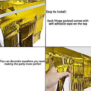 We Moment 6 Pack 10 Feet Silver Foil Fringe Garland Metallic Tinsel Banner Wall Hanging Fringe Curtain Glitter Backdrop Banner for Parade Floats Birthday Bachelorette Silver Party Decorations