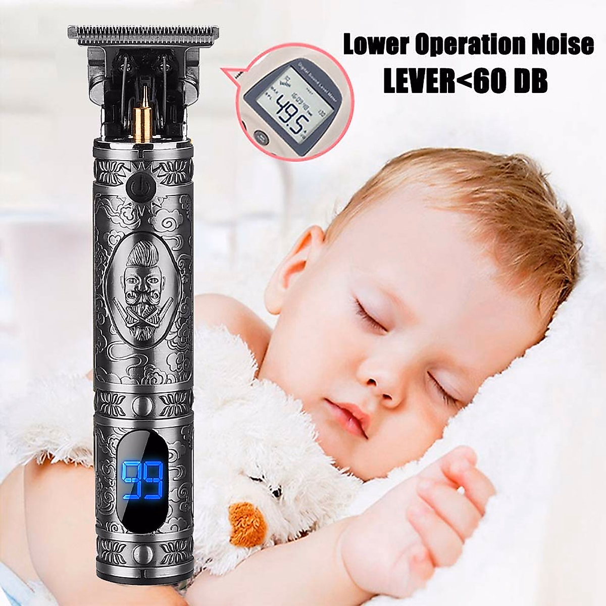 RESUXI Hair Clippers for Men Hair Trimmer for Barbers,Professional Cordless T Blade Trimmer, Beard Edger Liners,Barber Shavers,Ornate Knight Close-Cutting Hair Machine