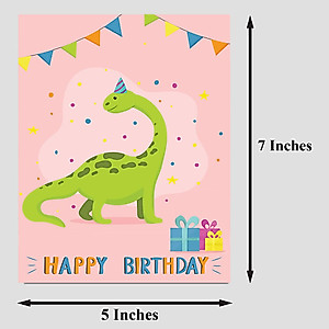 Brontosaurus Birthday Card, dinosaur birthday card, birthday cards for kids, kids birthday card, dinosaur greeting cards, birthday cards kids, dinosaur birthday (5 inches by 7 inches)