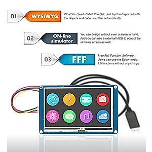 Ferwooh Nextion 3.5'' Display NX4832T035 Resistive Touch Screen HMI TFT Smart Module LCD