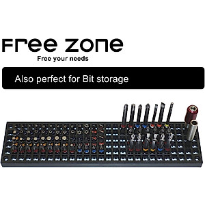 FREE ZONE - Bit Organizer Set (Black) | 158 Hole Bit Storage | 1/4 Inch Hex Bit & Drive Bit Adapter Storage | Screwdriver Toolbox Organizer | Tools are Not Included