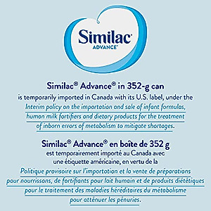 Similac Advance Infant Formula with Iron, Baby Formula Powder, 12.4-oz Can