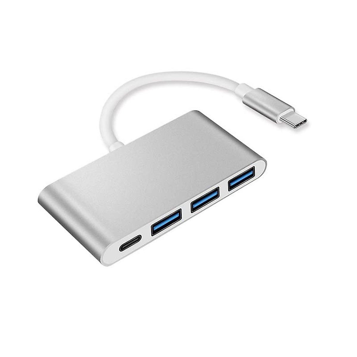 2 Type-A one-to-Four adapters Type-C adapters (Size : Silver)