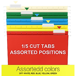 HERKKA Extra Capacity Hanging File Folders, 30 Reinforced Hang Folders, Heavy Duty 2 Inch Expansion, Designed for Bulky Files, Medical Charts, Assorted Colors, Letter Size, 30 Pack