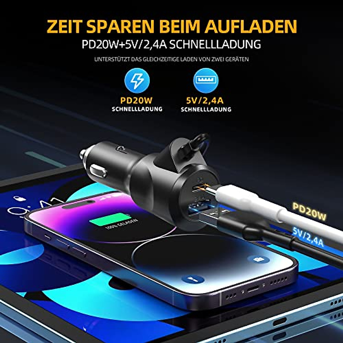 Magift Bluetooth Car Adapter-PD 20W Car Bluetooth Adapter,【Air Vent & Dashboard】Phone Holder,AUX FM Bluetooth Transmitter With Strong Microphone & HiFi Deep Bass Sound,Hands-free Calls & Music Player.
