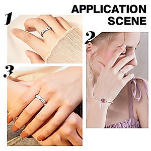 DICOSMETIC 14Pcs 7 Size Plain Finger Rings 4mm Knuckle Rings Wedding Band Stackable Rings Women's Thin Plain Band Rings Stainless Steel Ring Comfort Fit US Size 2-12