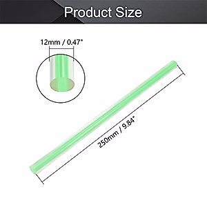 Fielect Green Straight Line Acrylic Round Rod Standard Plexiglas Tolerance Lightweight for DIY 12mm Diameter 250mm Height 1Pcs