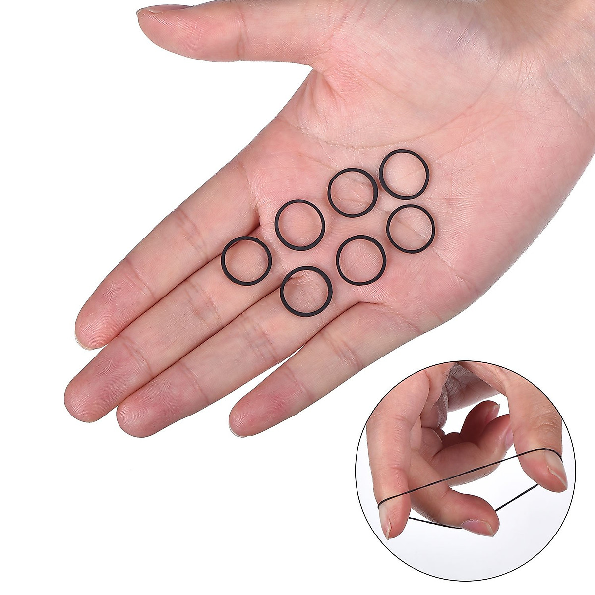 Hicarer 1000 Mini Rubber Bands Soft Elastic Bands for Kid Hair Braids Hair (Black）