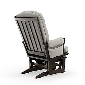 Dutailier Erie TechnoGel 2234 Wooden Glider Multiposition-Lock Recline, Espresso/Light Grey