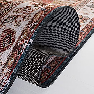 SAFAVIEH Tucson Collection Area Rug - 8' x 10', Ivory & Green, Persian Design, Non-Shedding Machine Washable & Slip Resistant Ideal for High Traffic Areas in Living Room, Bedroom (TSN114A)