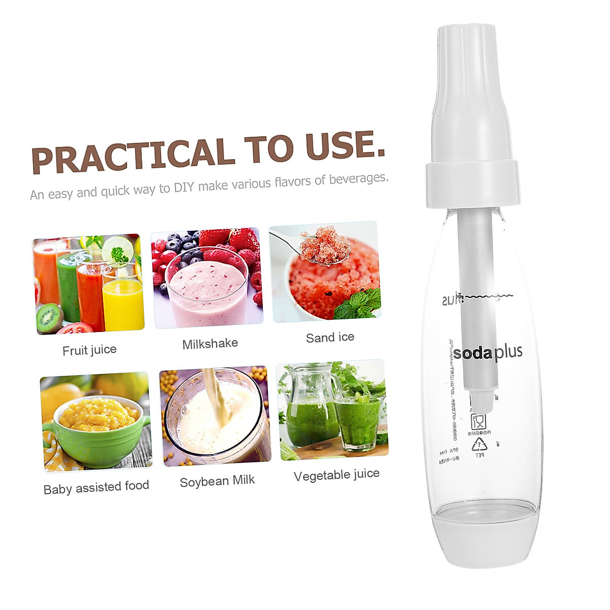 OKUMEYR 1pc Sparkling Water Machine Carbonating Beverages Maker Seltzer Water Machine Co2 Water Carbonator Soda Maker Machine for Home Chemical Machine Food Grade Bpa Bubble White