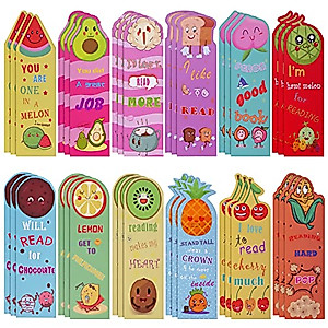 36 Pieces Fruit Scented Bookmarks, Bookmarks for Kids Scratch and Sniff Bookmarks Fun Classroom Bookmarks for Students Teens Food Lovers Tudents Classroom Stationery Supplies (12 Styles)