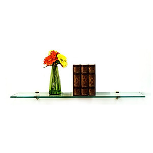 Spancraft 8" X 27" Glass Shelf - Brushed Steel Finish
