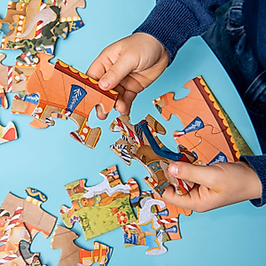 Upbounders- Joyful Carousel - 24 Piece Beginner Puzzles Toddler Kids Age 3-5, Preschool Puzzle with African American-Diverse Children at Play