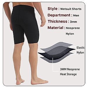 Lemorecn Wetsuits Pants Shorts 3mm Neoprene Canoeing Swimming Pants(1035-L)