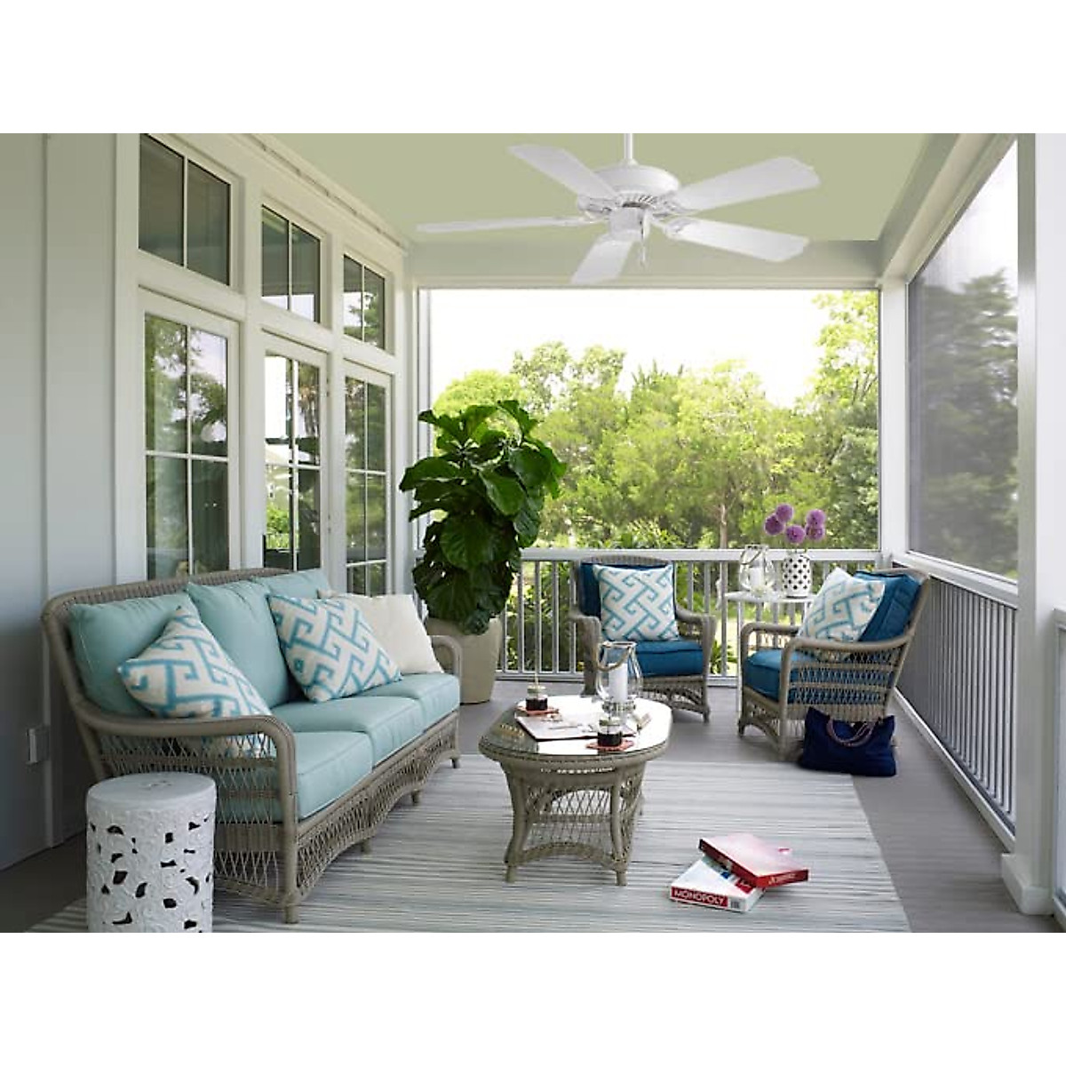 Minka-Aire F572-WH Sundance 42 Inch Outdoor Pull Chain Ceiling Fan in White Finish