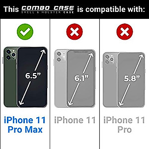 Aduro Combo Case & Holster for iPhone 11 Pro Max, Slim Shell & Swivel Belt Clip Holster, with Built-in Kickstand for Apple iPhone