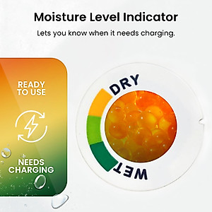 Pro Breeze Gun Safe Dehumidifier Non Battery Operated Dehumidifier for Closet Wireless Desiccant Dehumidifier for Small Spaces, Wardrobes, Cars, Non-Toxic Cordless Rechargeable Dehumidifier