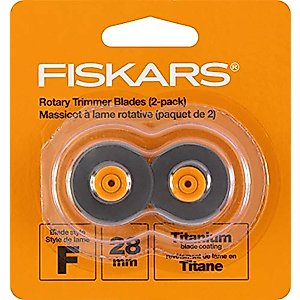 Fiskars 157390-1001 Titanium Rotary Replacement Blades, 28mm, 2 Pack,Silver/Orange