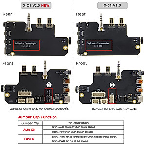 Geekworm Case with Power Button for Raspberry Pi 4, X-C1 Adapter Board | Ultra-thin Pi 4 Aluminum Case | PWM Cooling Fan | Auto Power On | Safe Shutdown Function Compatible with Raspberry Pi 4 Model B