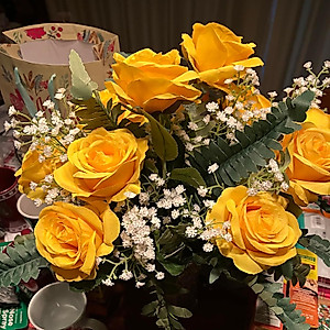 Yastouay Babys Breath Artificial Flowers, 6Pcs Fake White Babys Breath Flowers Artificial Bulk, Real Touch Faux Babies Breath Gypsophila Bouquet for Wedding Floral Arrangement Party Decor