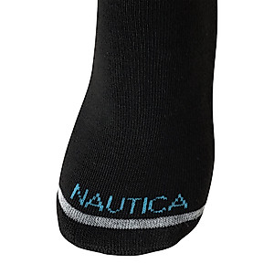 Nautica Women's Low Cut Cushioned Moisture Control Athletic Socks (6 Pack), Size 4-10, Black