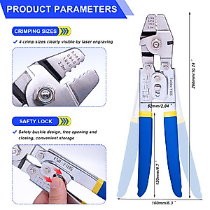 Twidec/Wire Rope Crimping Tool Up To 2.2mm Swaging Tool With 160PCS 1/16''Aluminum Crimping Loop Sleeve And 66FT 1/16'' 304 stainless steel Wire Rope 12PCS Wire Rope Thimbles Kit N-022-4K