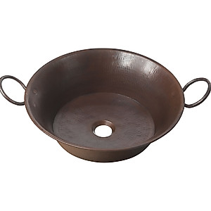 Sinkology SB303-21AG Copernicus Vessel Handmade Pure Solid, 21", Aged Copper Bath Sink