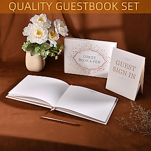 XCZBX Wedding Guest Book,Wedding Guest Book with Pen,Polaroid Guest Book for Wedding Reception,Baby Shower, Birthdays, Graduation Parties，Funeral and Special Events （Rose Gold ）