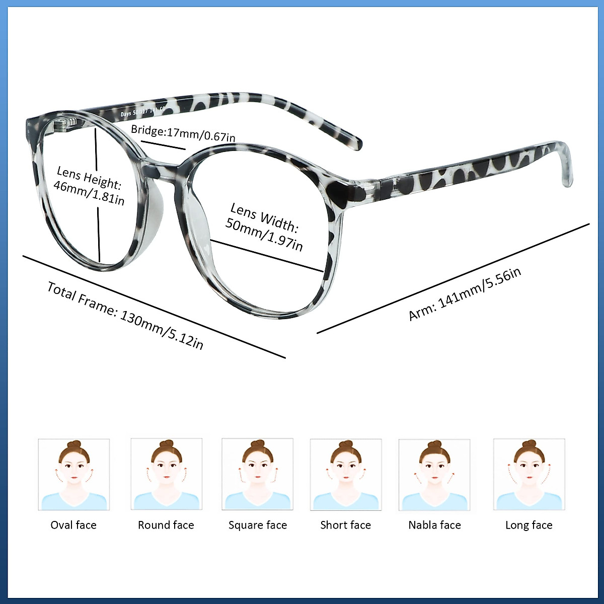 VisionGlobal Blue Light Blocking Glasses for Women/Men, Anti Eyestrain, Stylish Oval Frame, Anti Glare (Leopard, +1.25 Magnification)