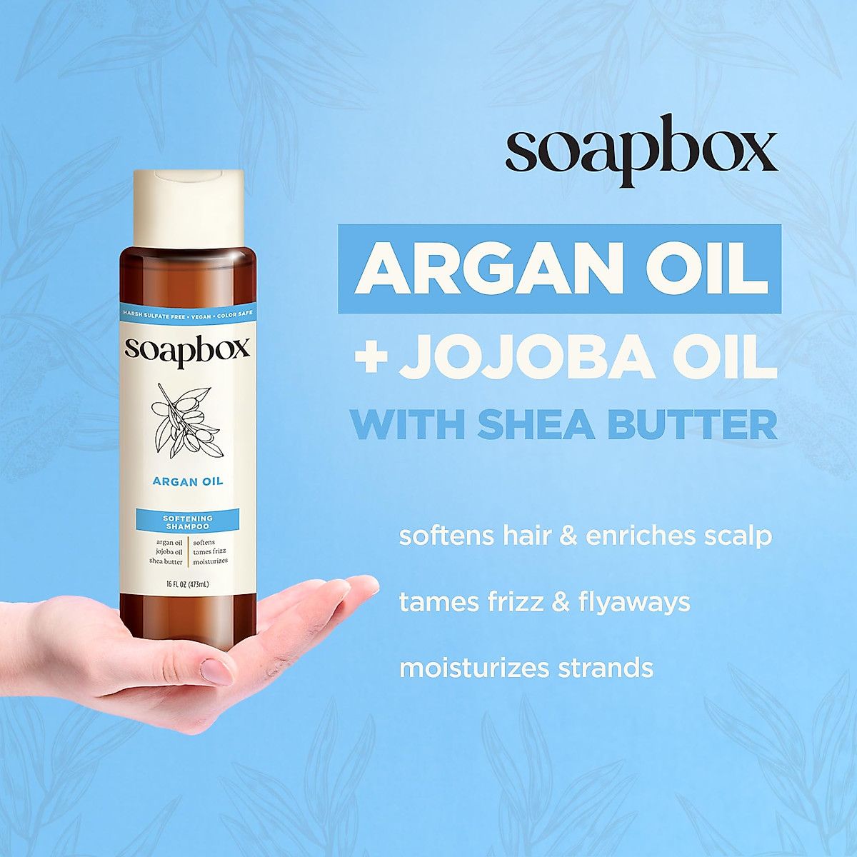 Soapbox Argan Oil Conditioner, Sulfate Free, Paraben Free, Silicone Free, Color Safe, and Vegan Hair Conditioner (33.8 Ounces)