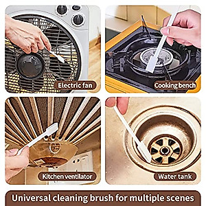 4 Set 28Pcs Small Disposable Crevice Cleaning Brushes for Toilet Corner,Skinny Gap Cleaner Scrub for Window Groove,Door Track, Keyboard,Detail Cleansing Brushes for Kitchen Stove,Blind,Air Vent,Fan