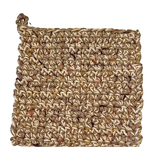 Double Strand Potholders - Trivet - 100% cotton - Autumn - Classic Print - Brown/Taupe - Set of 2
