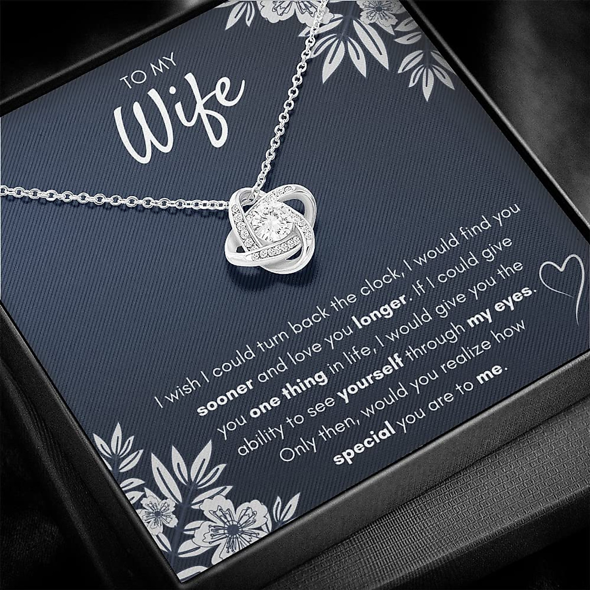 Gifts For Wife Birthday Gifts From Husband Necklace Valentines Day Find You Sooner Jewelry Box Pendant Personalized Custom Made Romantic Gift For My Best Wife Ever (Standard Box, Sooner Gift Set)