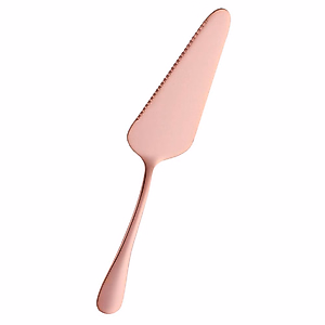 Dough Cutter Cake Pie Pastry Servers, Stainless Steel Cake Serving Onside with Fine Serrated, Simple Serrated Cake Shovel, Baking Tool for Kitchen Home Wedding (Rose Gold) Baking Shovel