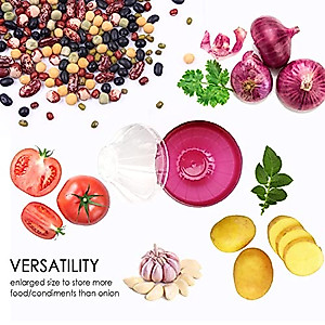 ZTFORUS Onion Keeper Set, 2 Pack Reusable Refrigerator Onion Saver Container with Clear Lid Onion Organizer Holder for Leftover Onion